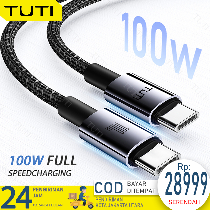 Jual Tuti Kabel Data 5.0A 20V Fast Charging Type C To Type C Kabel Data ...