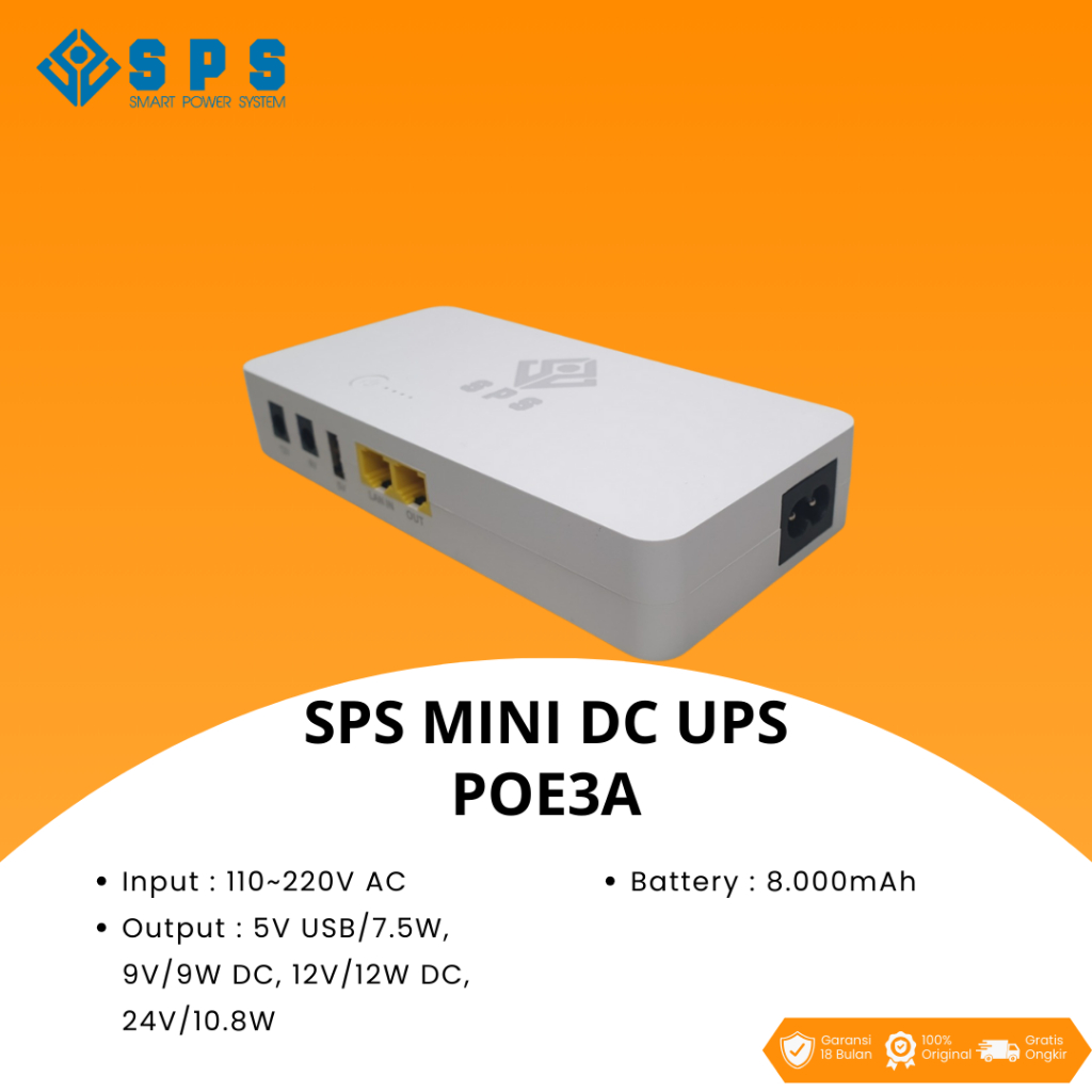 Jual SPS DC UPS MINI POE3A POE CONNECT PORTABLE POWER BANK LITHIUM ...