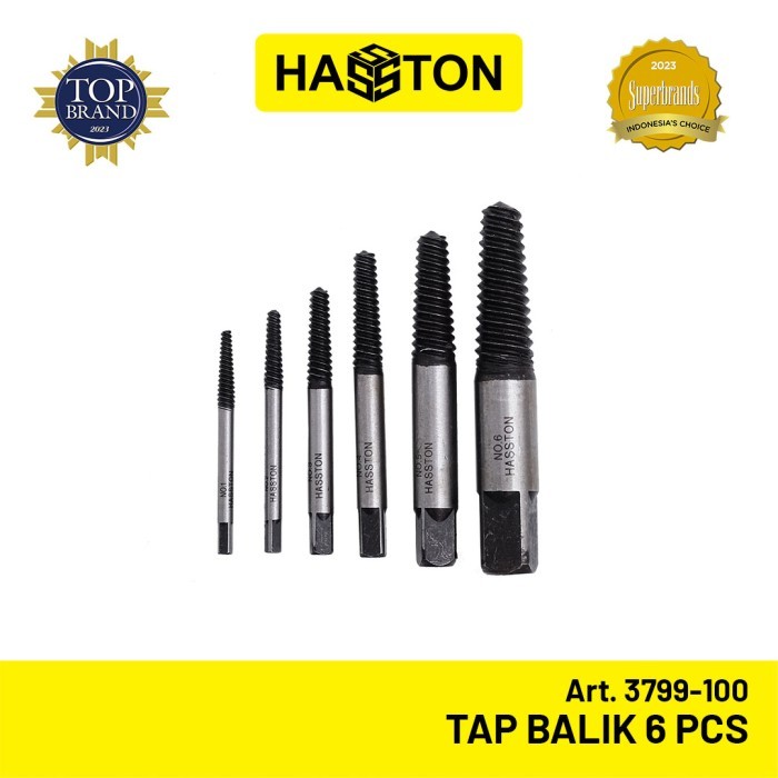 Jual HASSTON - Tap Balik 6Pcs / Pembuka Baut Patah /Screw Extractor ...