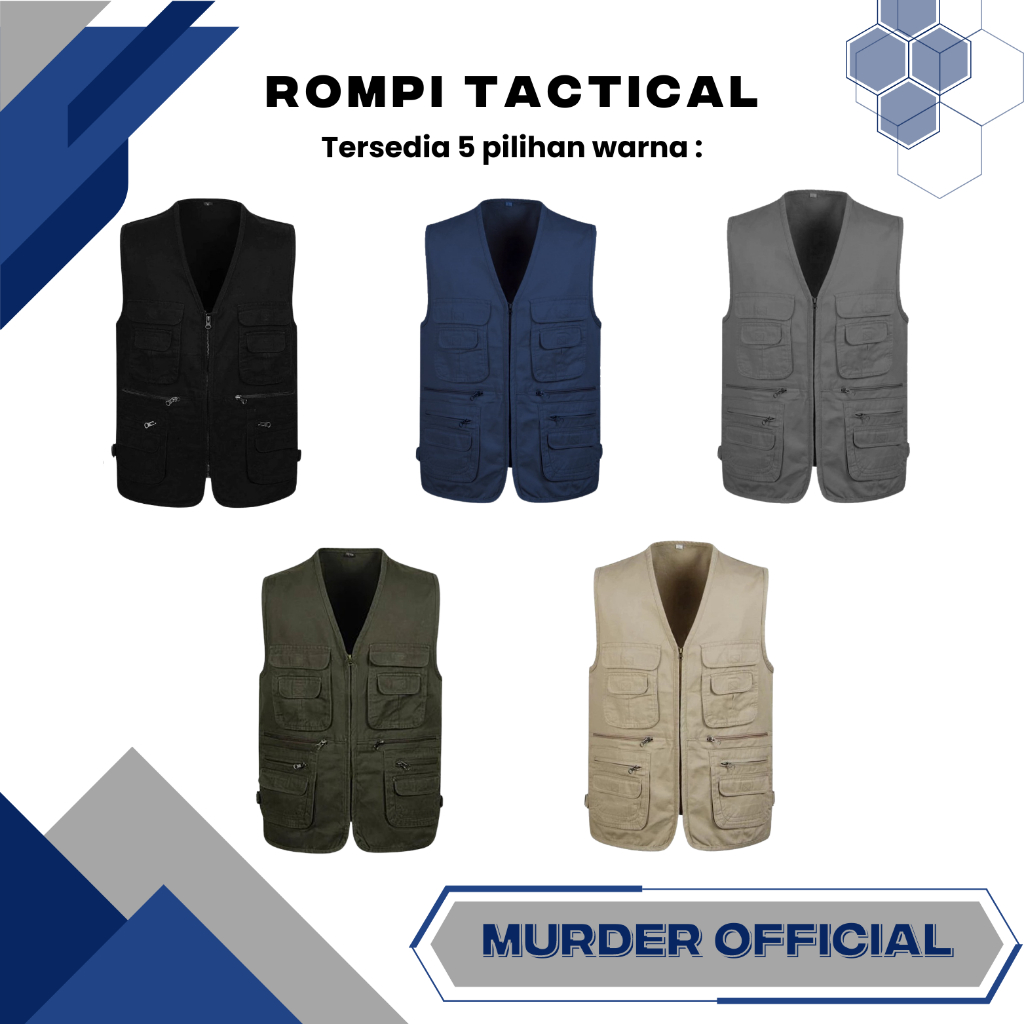 Jual [COD] Rompi Outdoor Pria/Wanita Banyak Saku Bahan Premium Vest ...