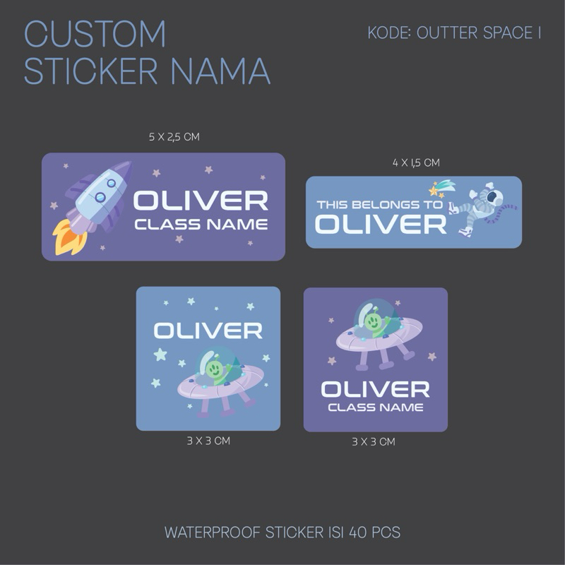 Jual Label Sticker Nama Waterproof 40 pcs | Shopee Indonesia