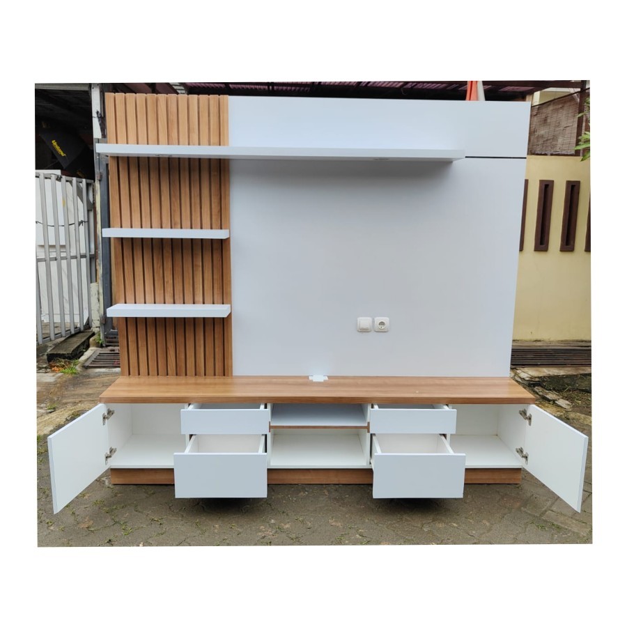 Jual Backdrop standing minimalis / Backdrop tv / rak tv standing ...