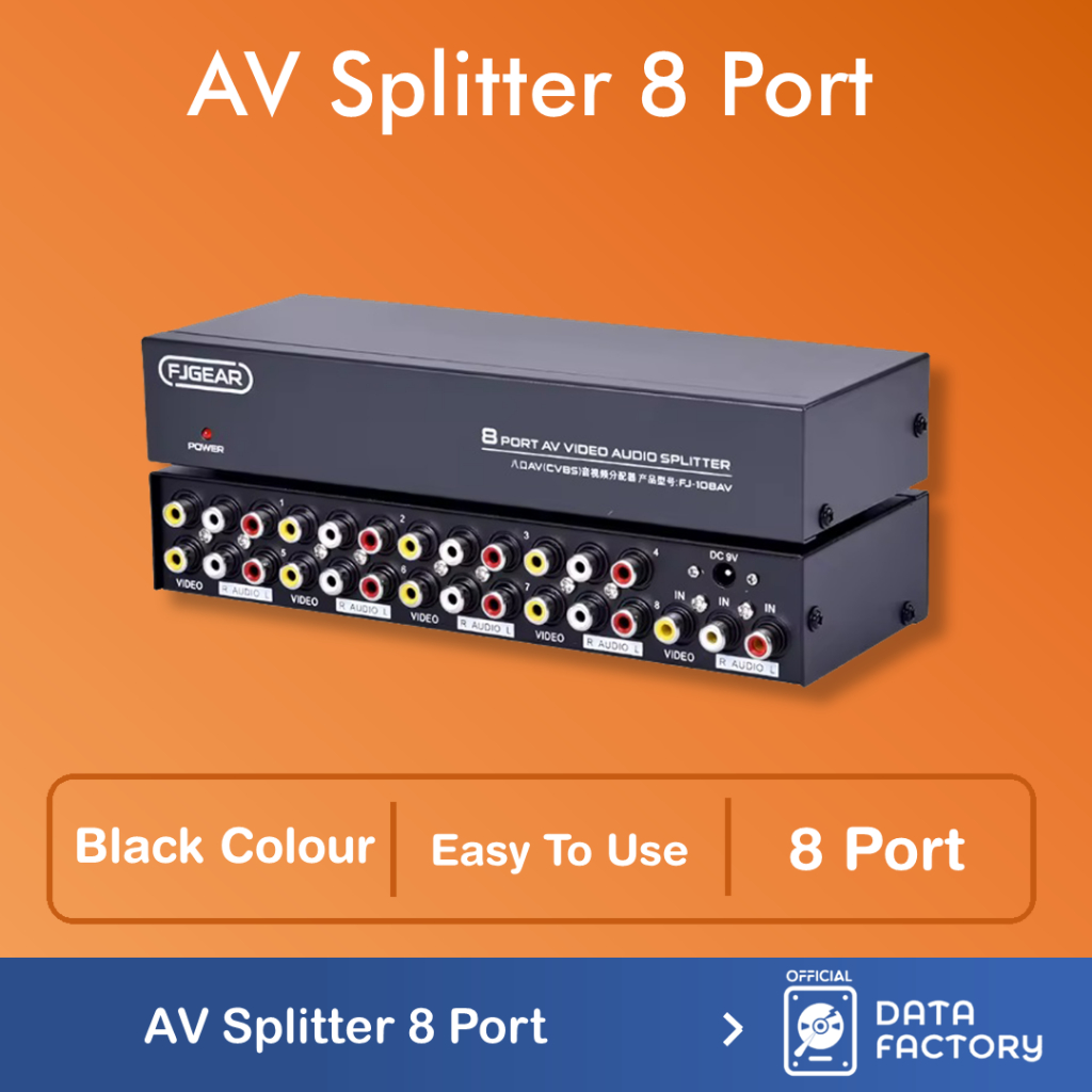 Jual RCA AV Splitter 8port / Audio Video Spliter 8 Port - 1-8 Port / 8 ...