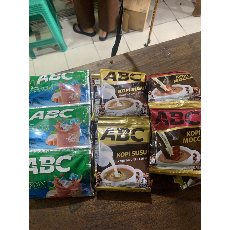Jual Aneka Kopi ABC Susu/Moca/abc iced klepon 1 renceng 10 sachet ...