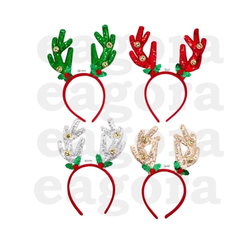 Jual Bando Natal Bentuk Tanduk Rusa Lonceng Lucu Merry Christmas/Bando ...