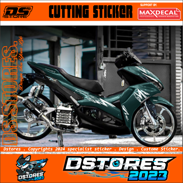 Jual ARV9 CUTTING STICKER STRIPING AEROX NEW DESAIN ABSRAK STRIPING ...