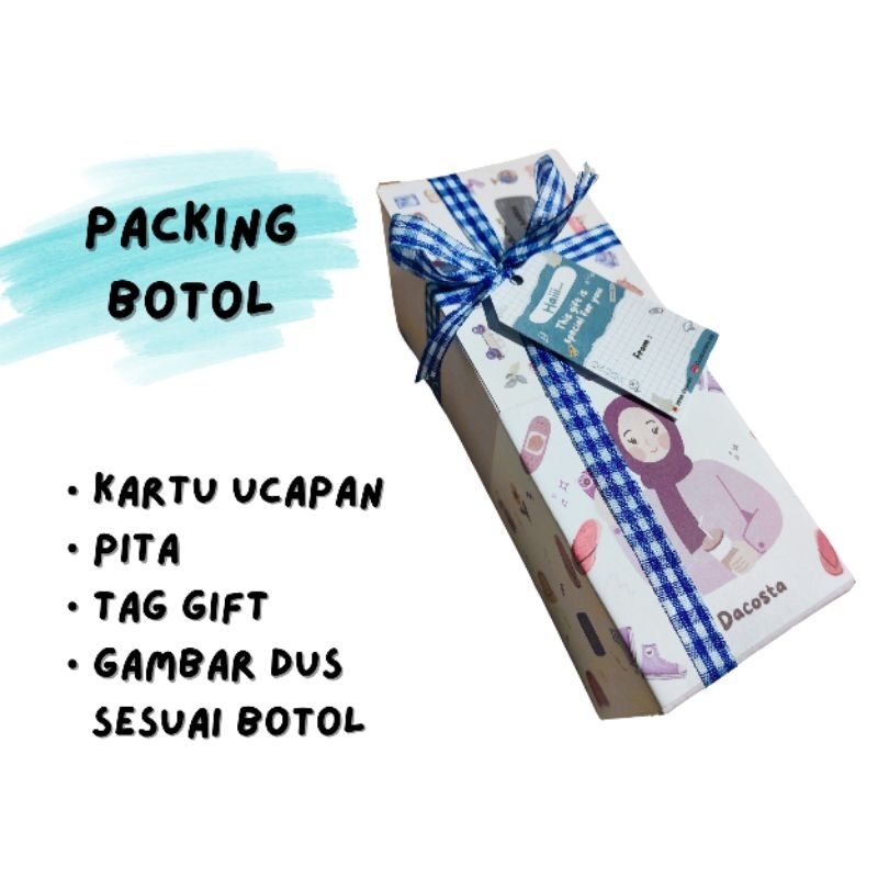Jual Packing Botol dengan pita dan kartu ucapan | Shopee Indonesia