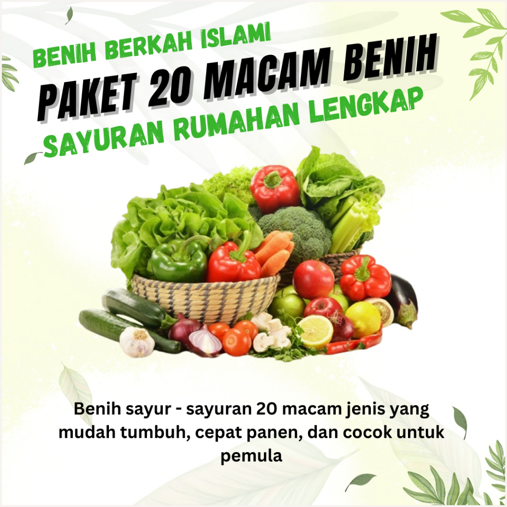 Jual Paket 20 Benih Sayur Organik Lengkap 10-20 Variasi | Tanam Sendiri ...