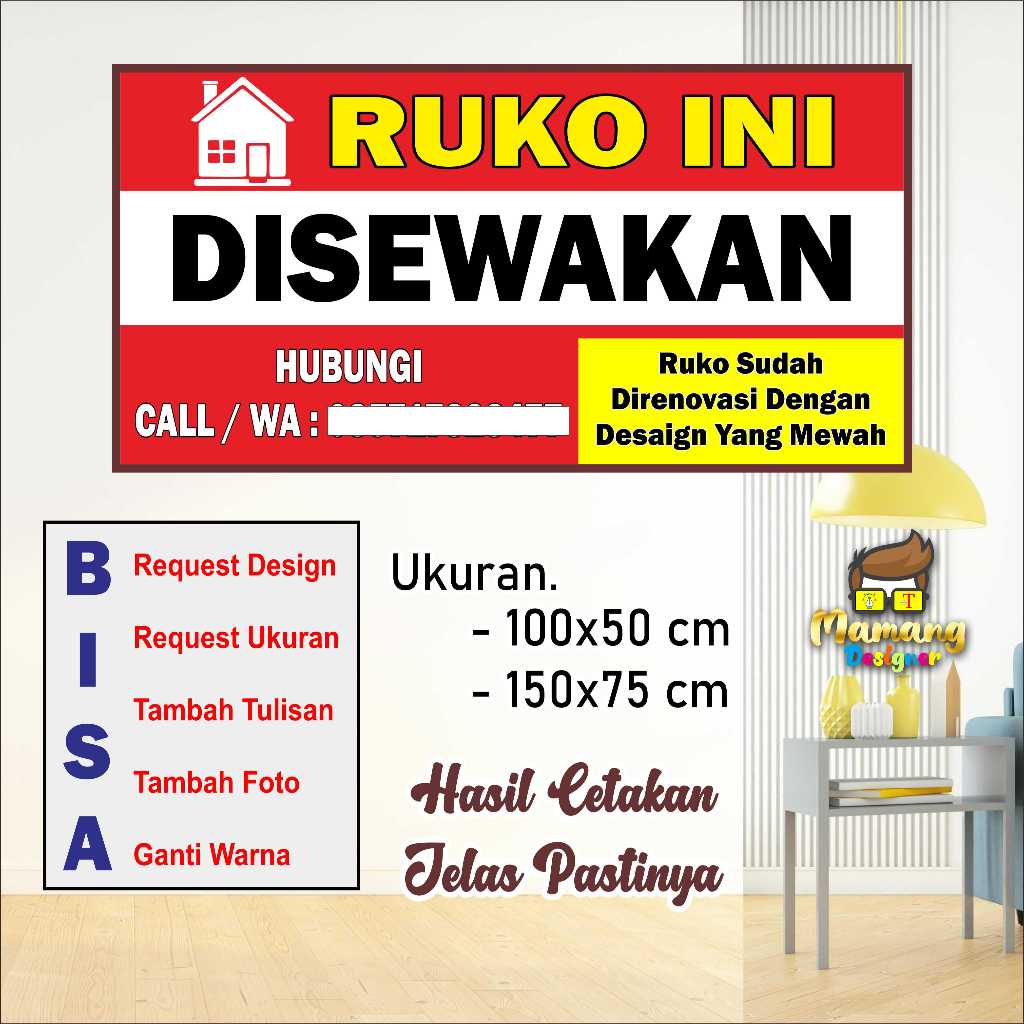 Jual Custom Spanduk Banner MMT Untuk Sewa Ruko atau Rumah bb | Shopee ...