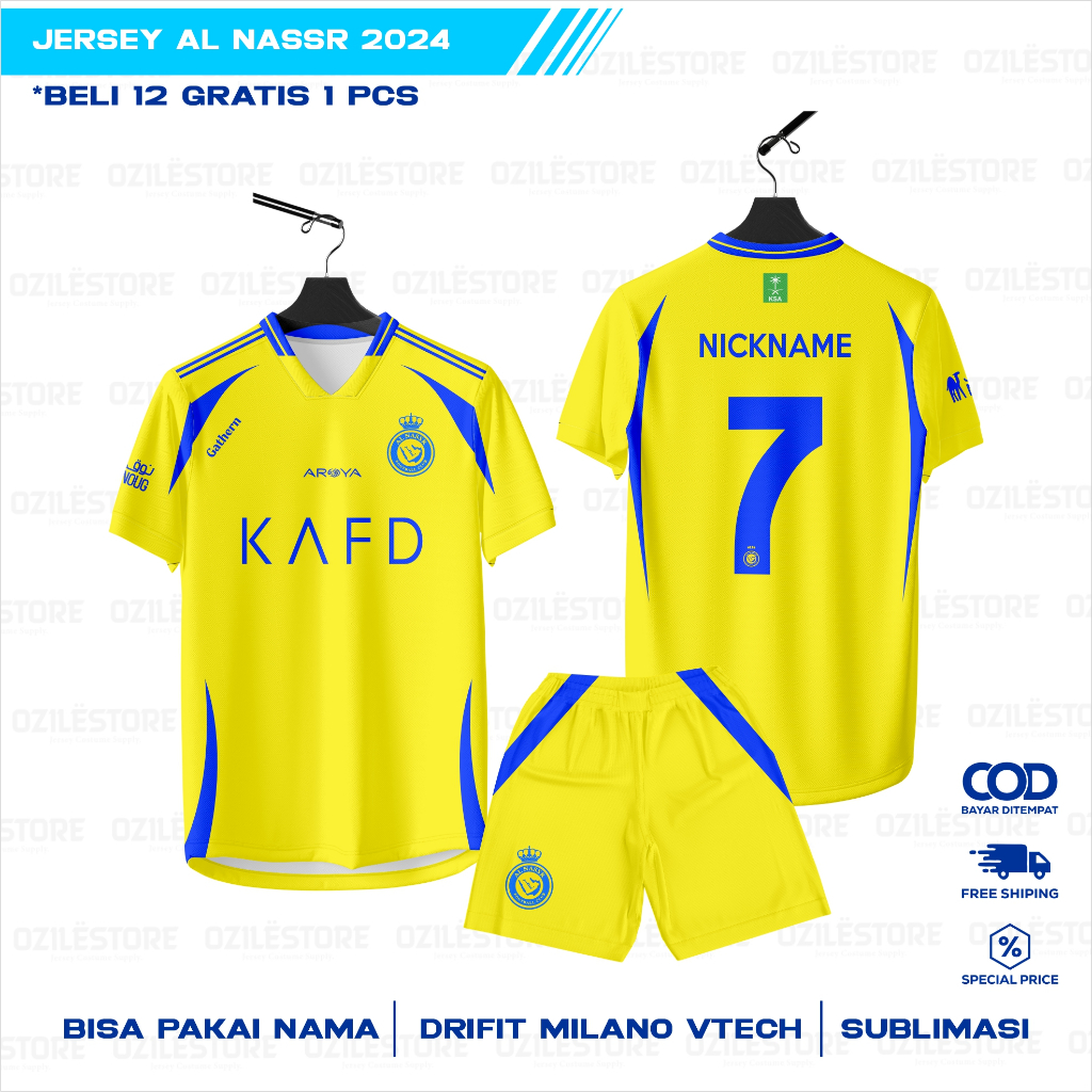 Jual JERSEY dan STELAN AL NASSR FC 2022 - 2023 free NAMSET | Shopee ...