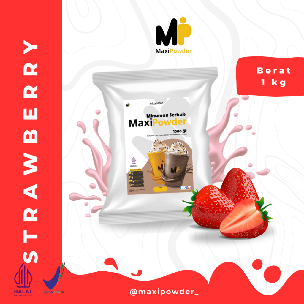 Jual Bubuk Minuman Rasa Strawberry 1kg / Minuman Kekinian Strawberry ...