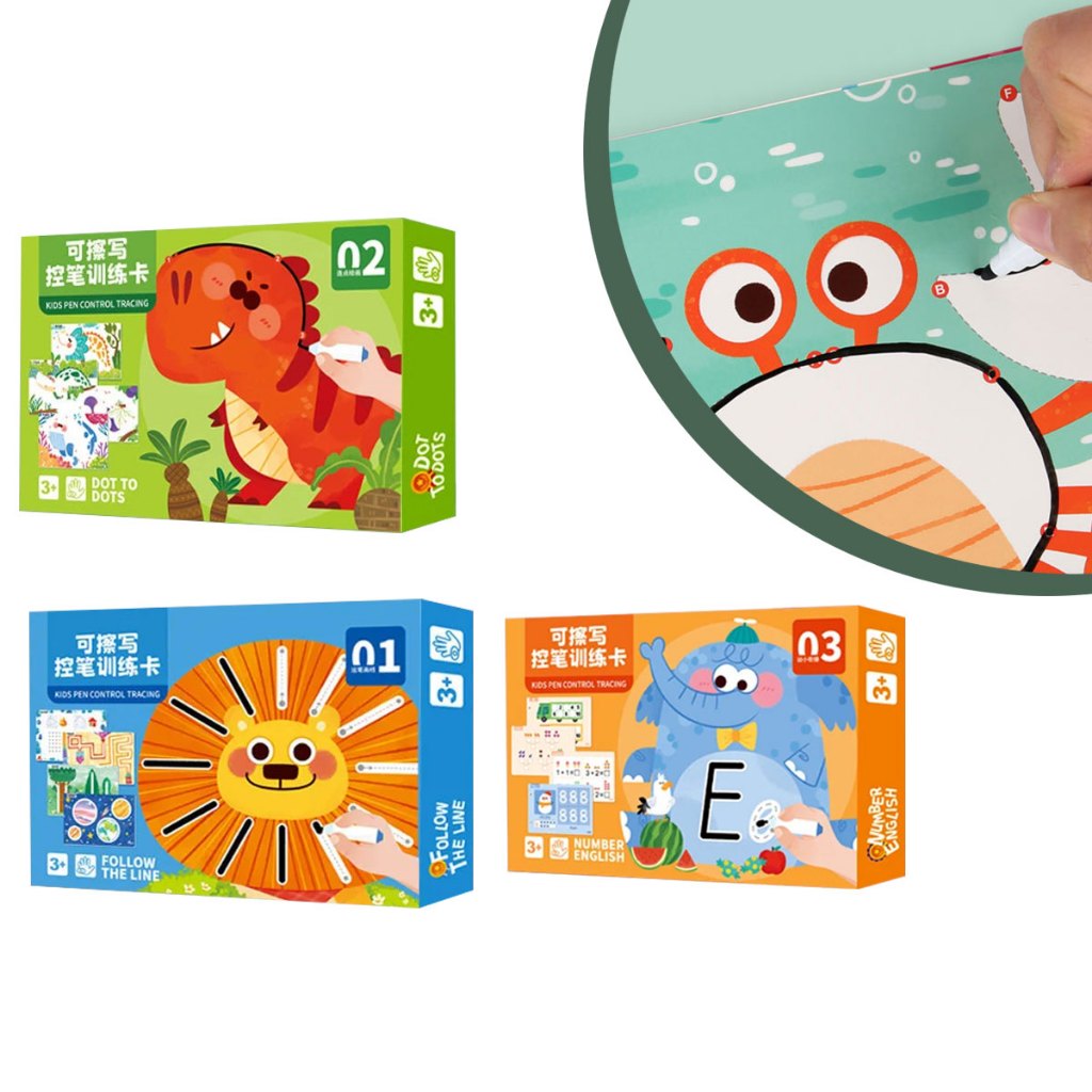 Jual Buku Edukasi Anak Reusable Magic WorkbookBelajarTracing Wipe Clean ...