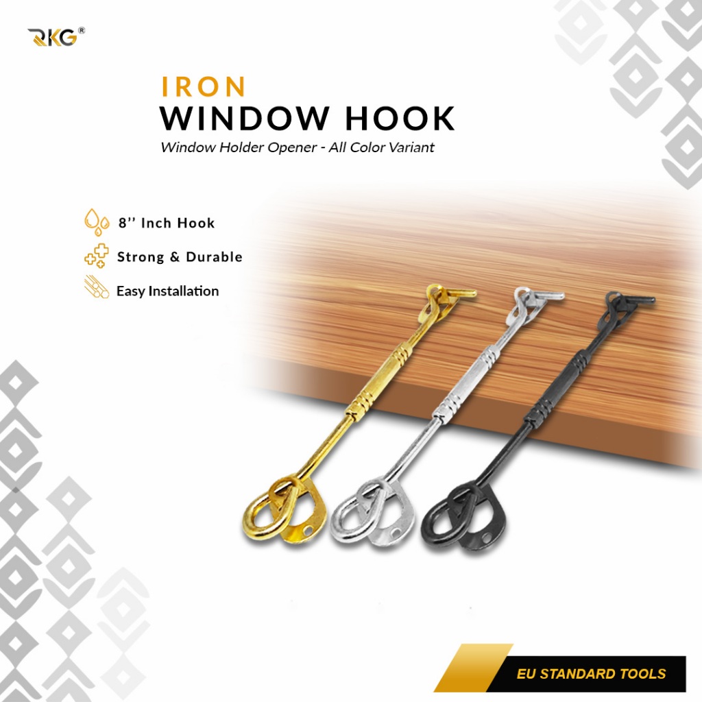 Jual RKG Hak Angin Jendela Segi Window Hook Stainless 8 Inch | Shopee ...