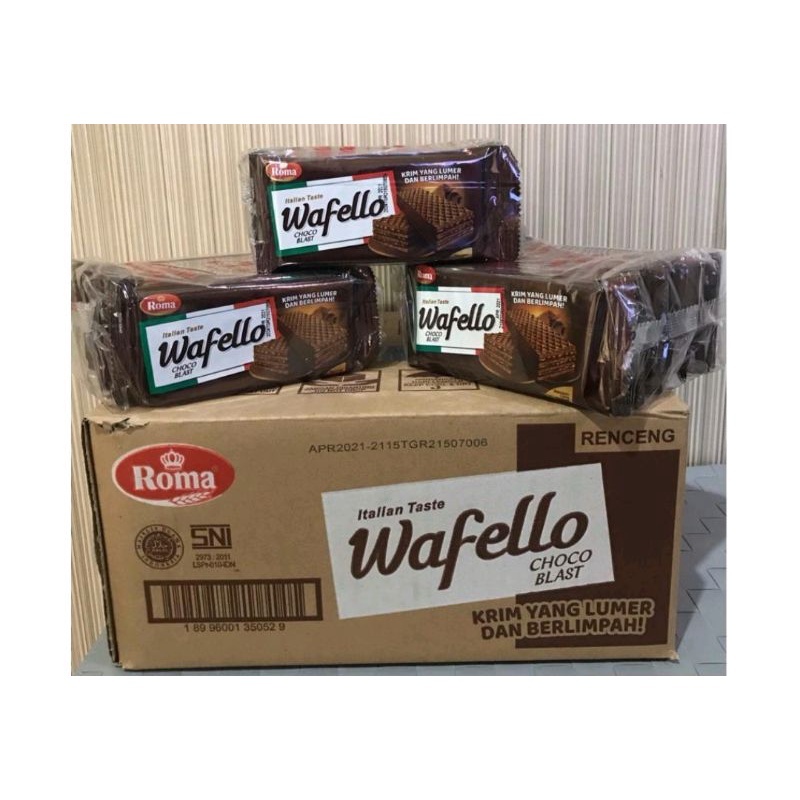 Jual 1 Dus Wafello Wafer Coklat & Karamel Ecer 1.000 Isi 12 Renceng ...