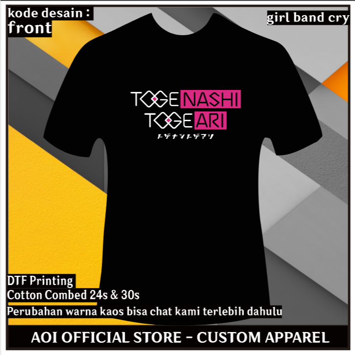 Jual AOI Kaos Toge Nashi Toge Ari Girl Band Cry Animation | Shopee ...