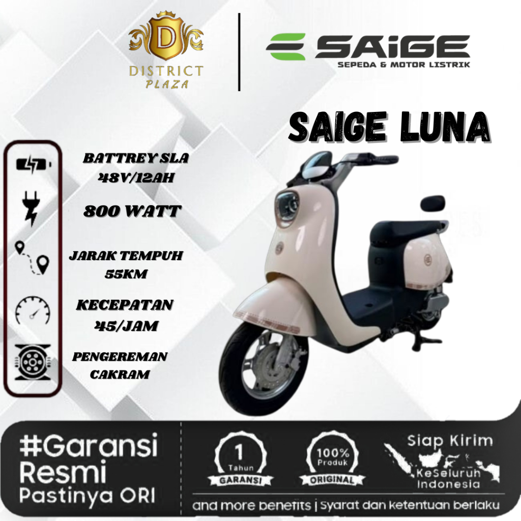 Jual Sepeda Listrik Saige Motor Power 800 Watt 48V12Ah Bergaransi Resmi ...