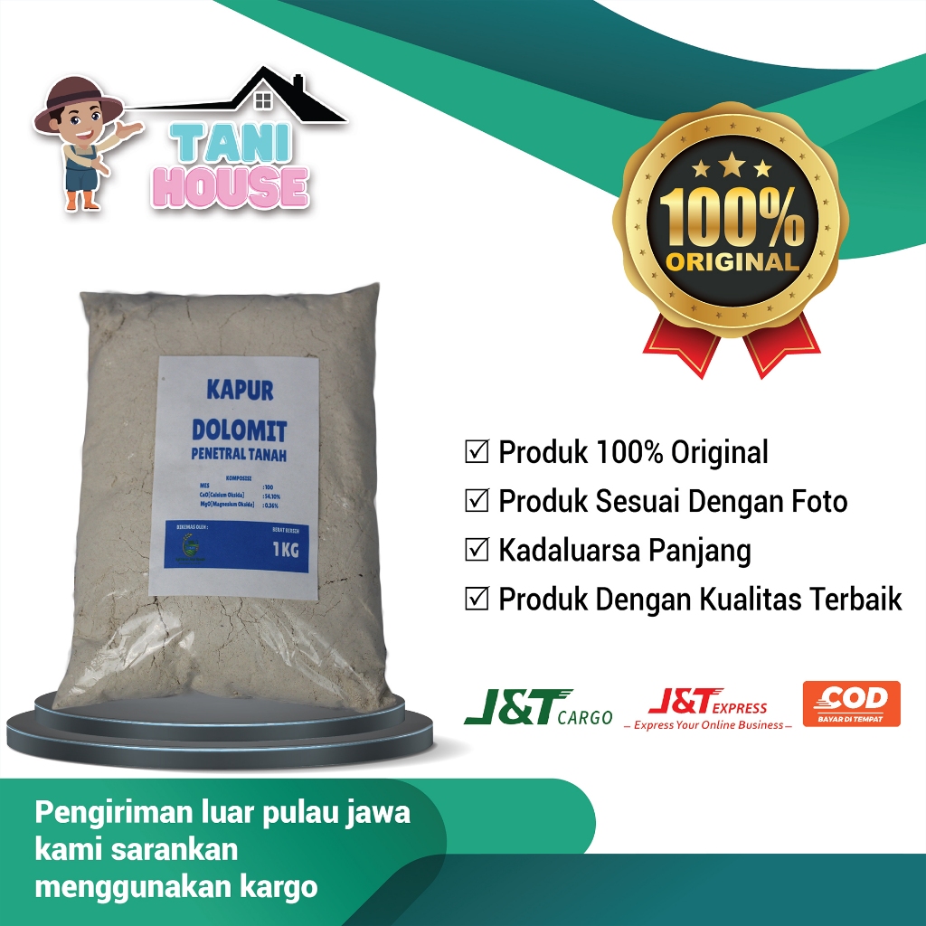 Jual Pupuk Pembenah Tanah Kapur Dolmit 1 Kg Original | Shopee Indonesia