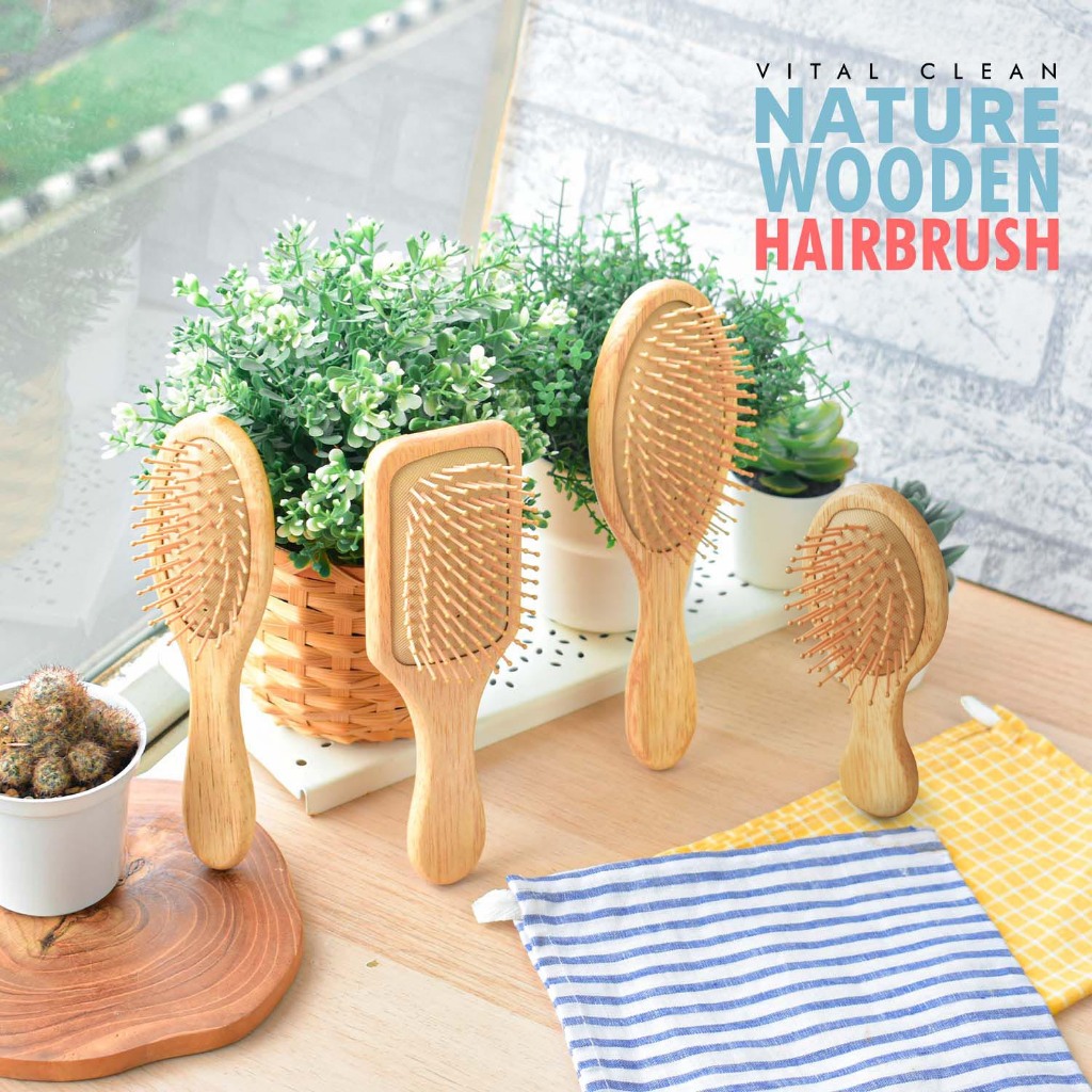 Jual Vital Clean Nature Wooden Hairbrush (Sisir Kayu) | Shopee Indonesia