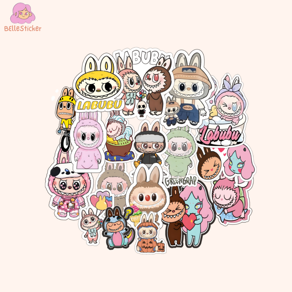 Jual Stiker Labubu Lucu Cute Sticker Waterproof Ecer Lucu Hiasan Laptop ...