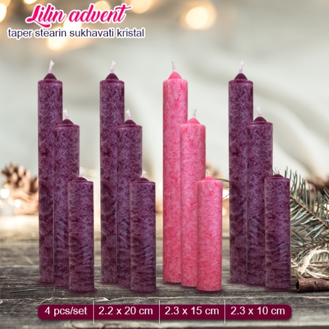 Jual Lilin Advent Adven Doa Natal Ungu Pink Stearin Kristal Stick semua ...