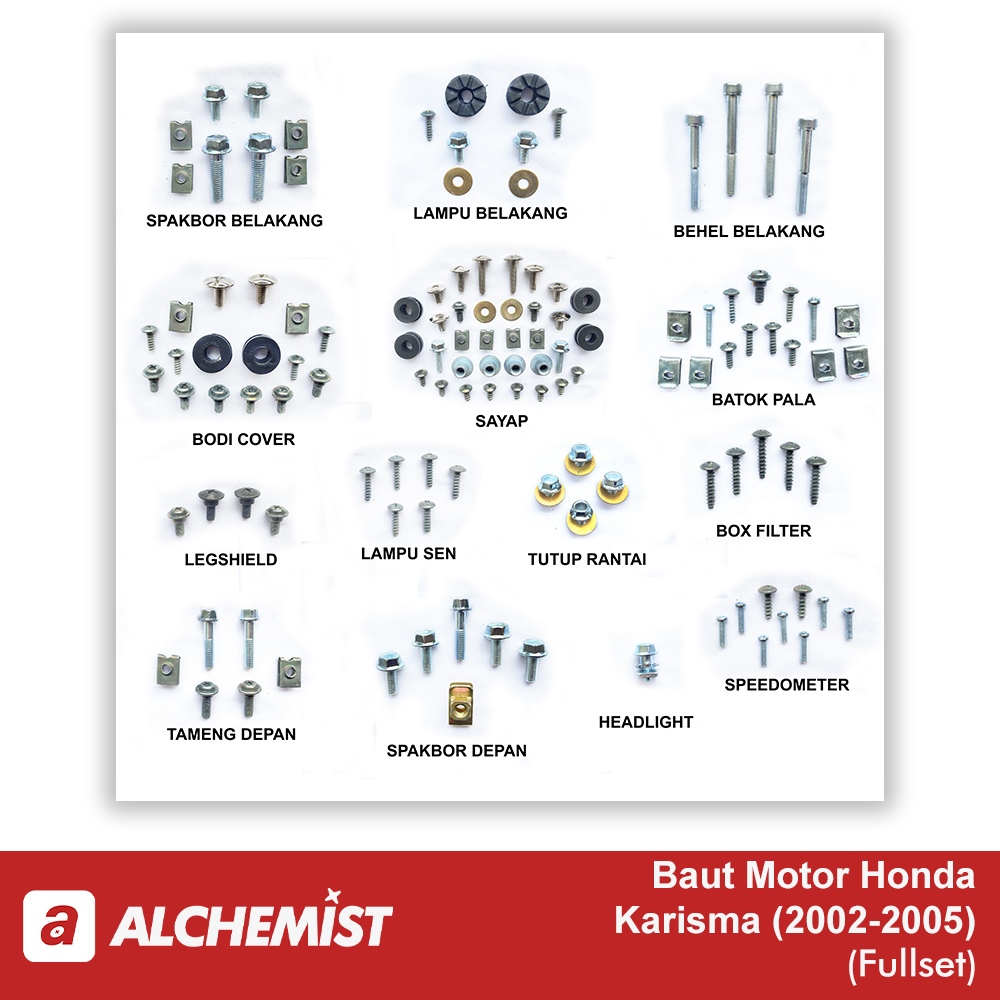 Jual COD Baut Karisma New Full Body / Baud Honda Karisma New Full Set ...