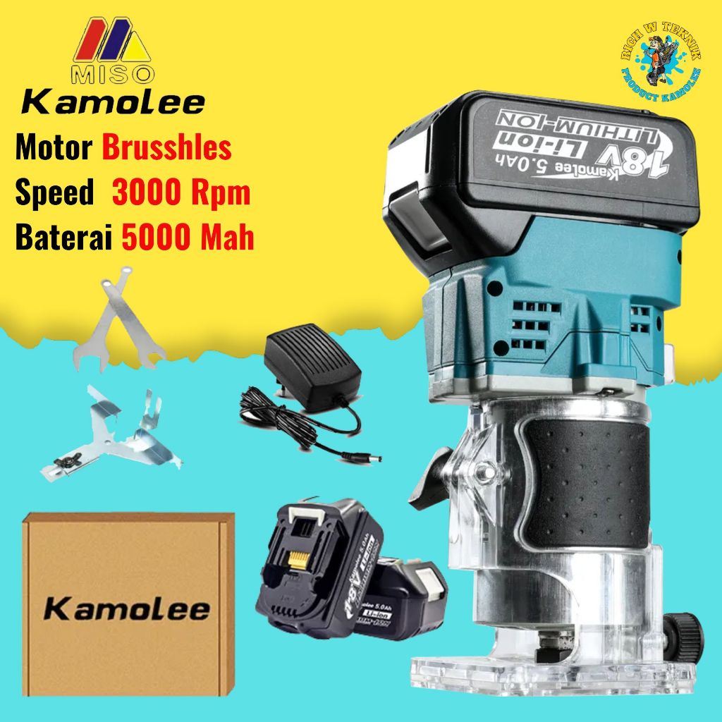 Jual Wood Trimmer Mesin Router Profil Kayu Baterai Kamolee | Router ...