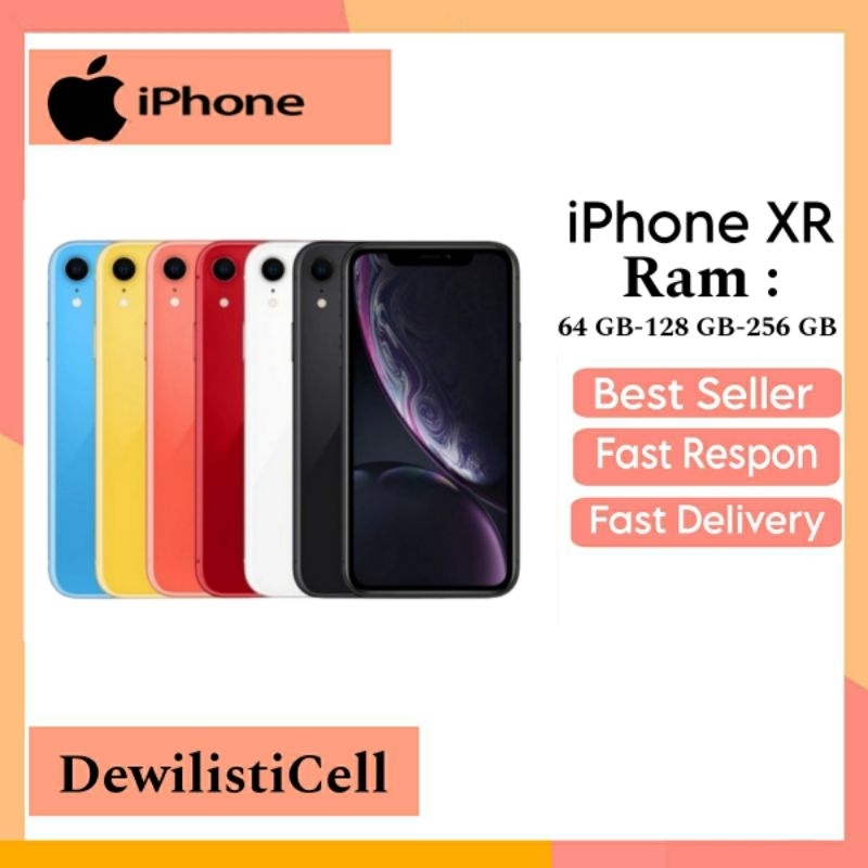 Jual iPhone XR 256GB/128GB/64GB fullset second mulus 100% original | Shopee Indonesia