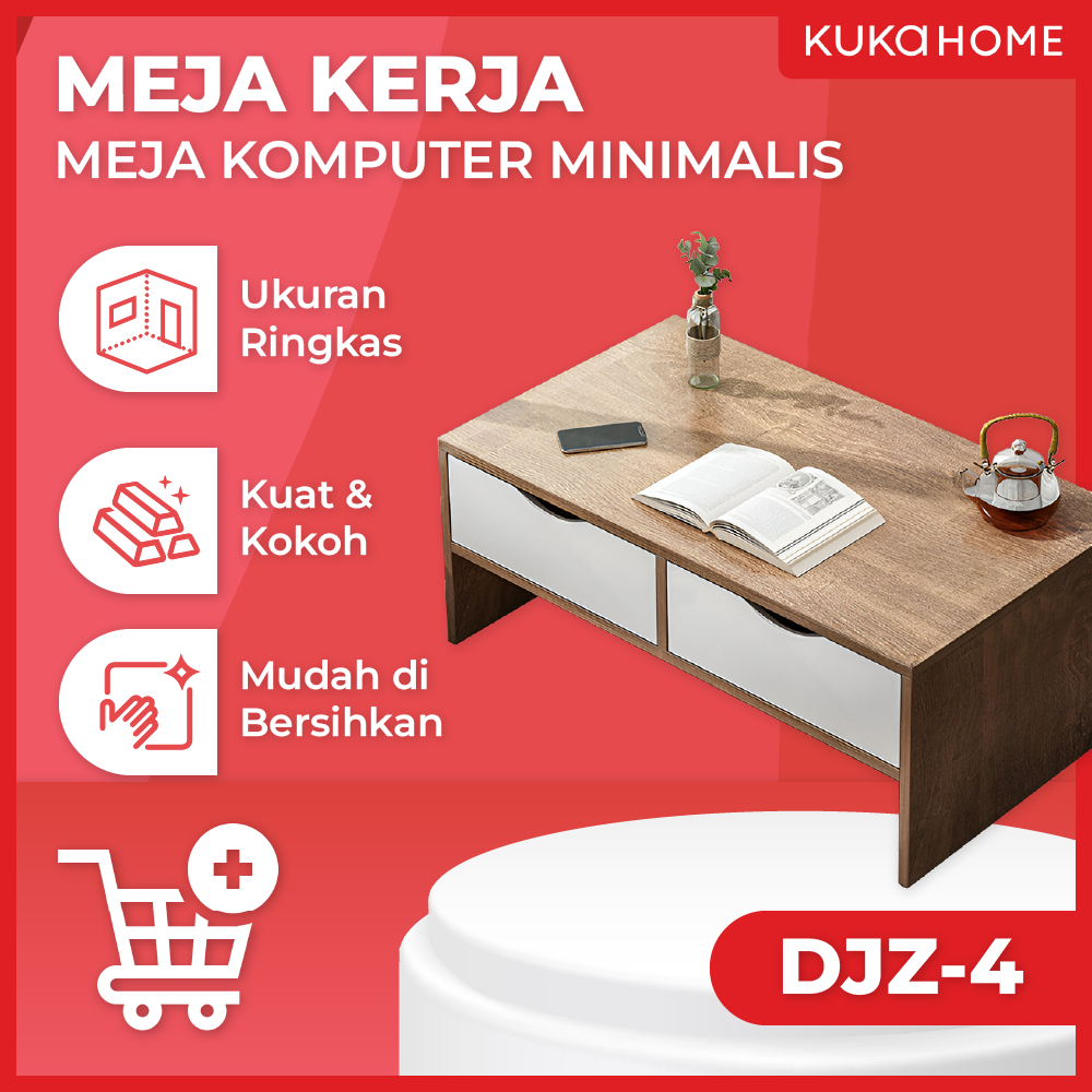 Jual KUKAHOME Meja Komputer Minimalis 2 Laci Meja Belajar Multifungsi ...