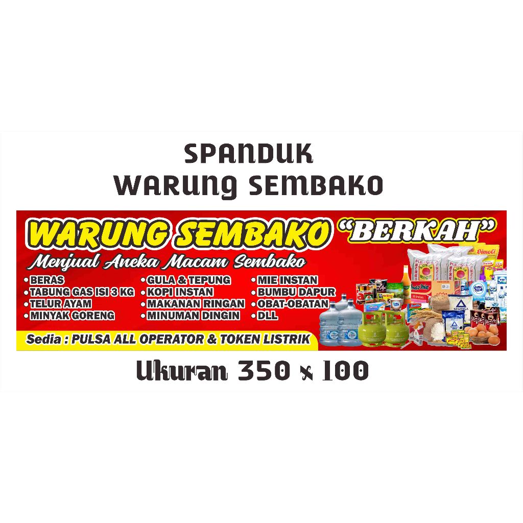 Jual SPANDUK WARUNG SEMBAKO l TOKO SEMBAKO l 350x100 | Shopee Indonesia