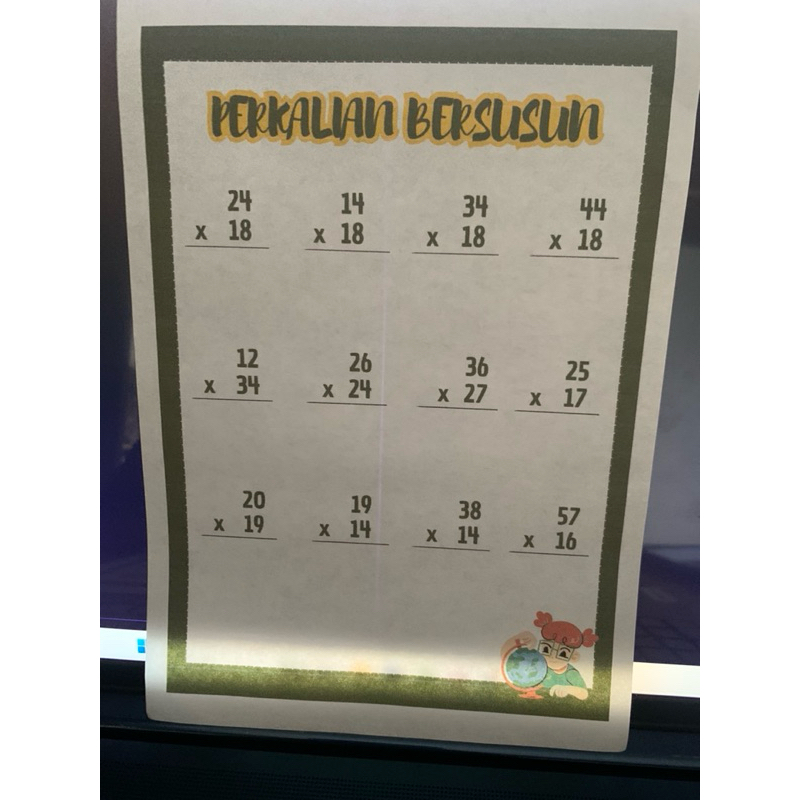 Jual LATIHAN SOAL SD PERKALIAN SUSUN MATEMATIKA 27 LEMBAR | Shopee ...