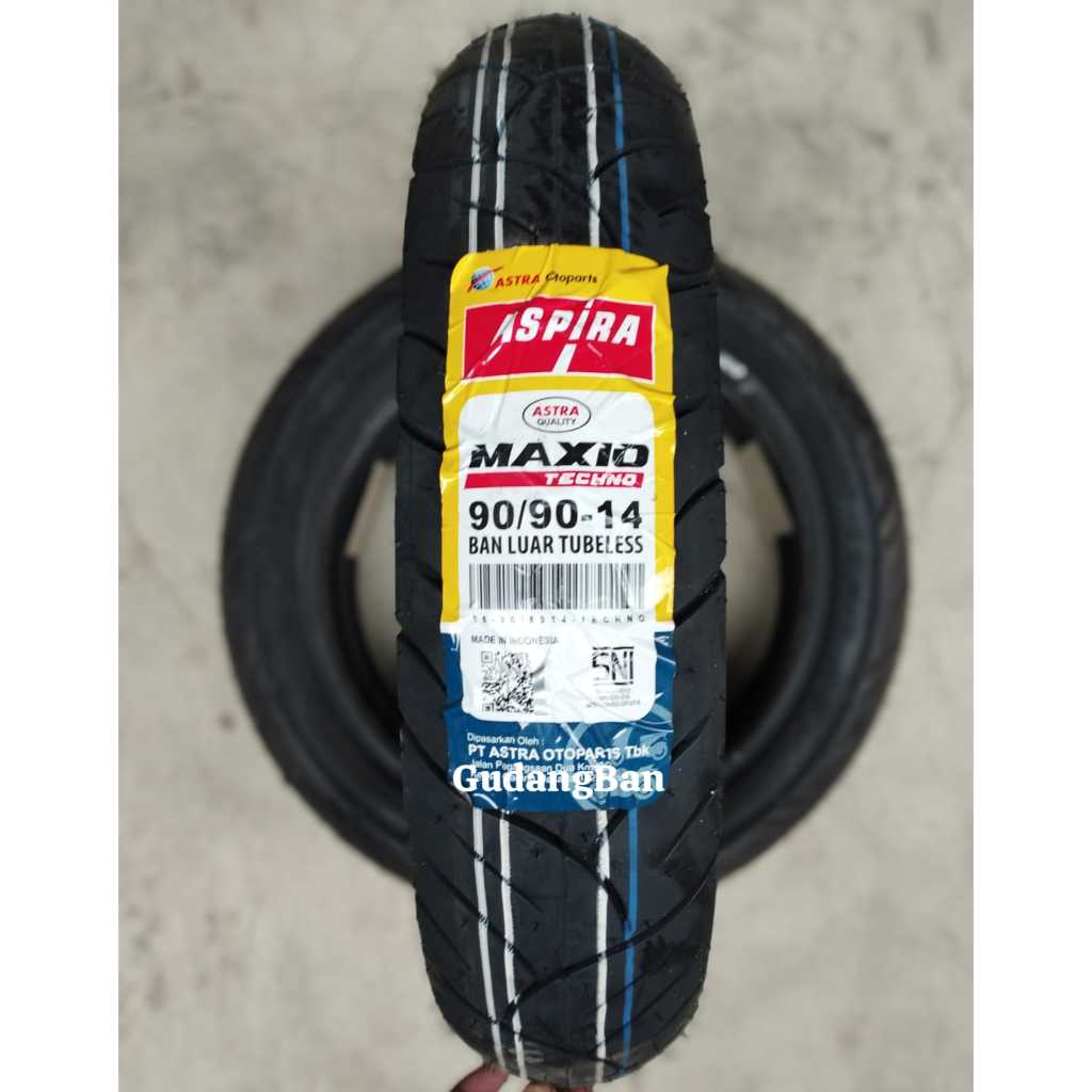 Jual (RING 14) ASPIRA MAXIO 90 / 90 - 14 (CEK VARIAN!!! TECHNO / RAPIDO ) Ban Matic TUBELESS ...