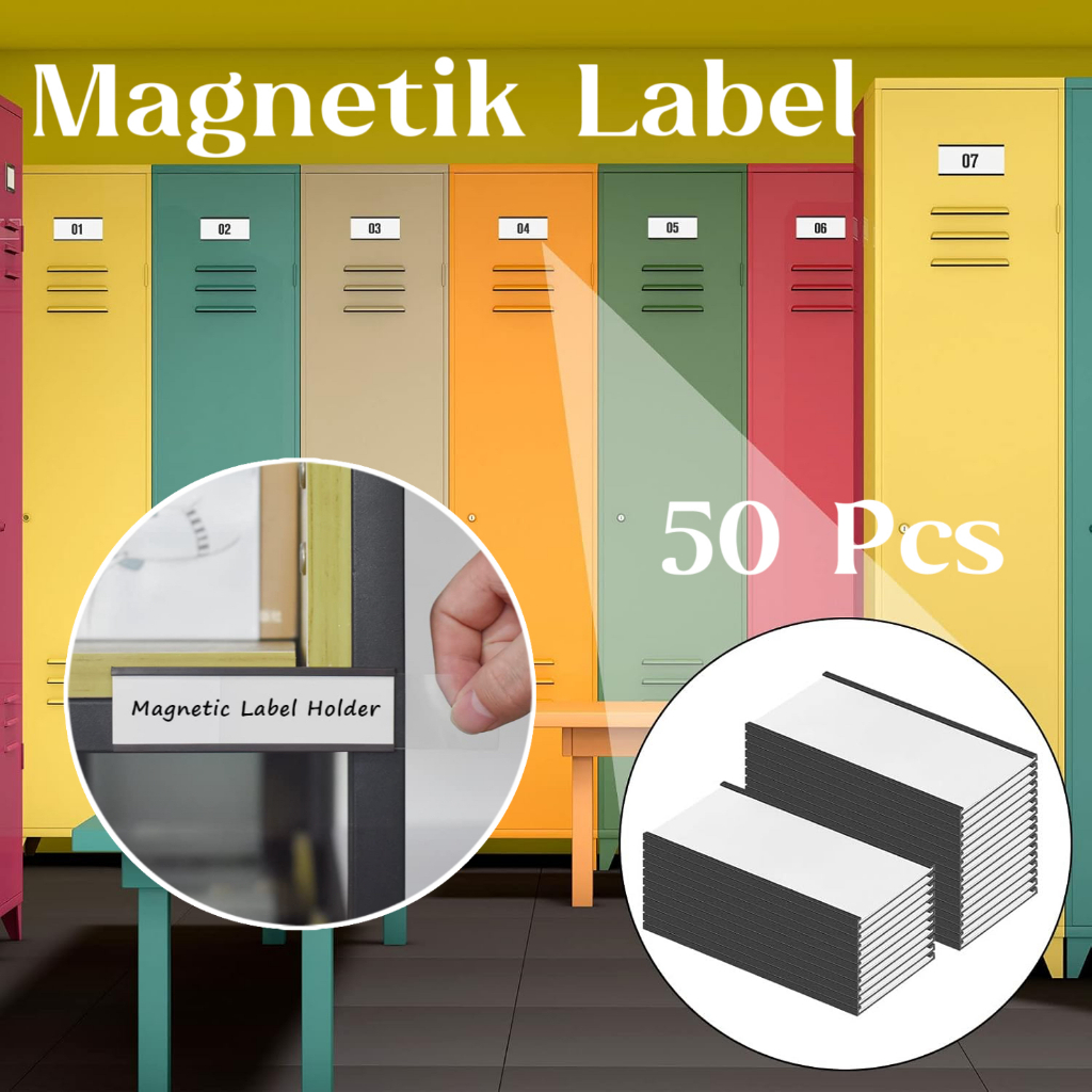 Jual 50pcs Magnet Name Tag 50*25mm Magnet Kertas Tempel Magnetic Label ...