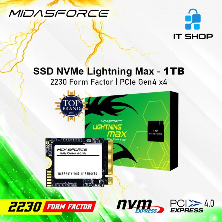 Jual Midasforce SSD NVMe PCIe Gen 4 Lightning Max 2230 - 1TB | Shopee ...