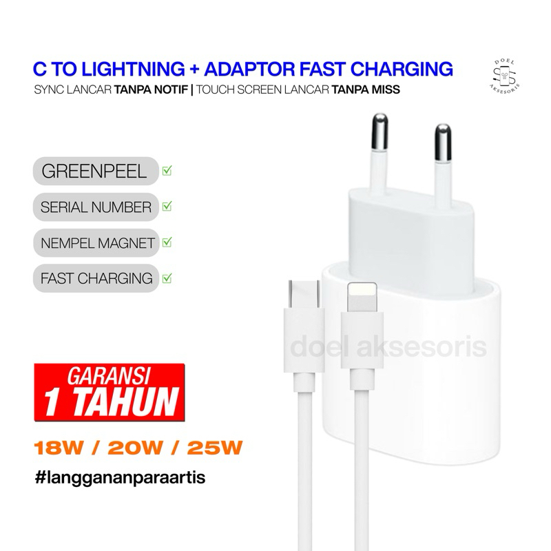 Jual [ GARANSI 1 TAHUN ] KABEL IP C TO LIGHTNING + ADAPTOR 20 W - 20 ...