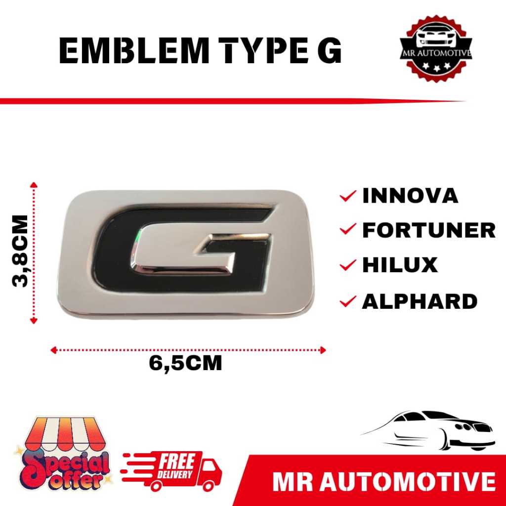 Jual Logo Emblem Tulisan G Innova Fortuner Hilux Alphard ORIGINAL - MR ...