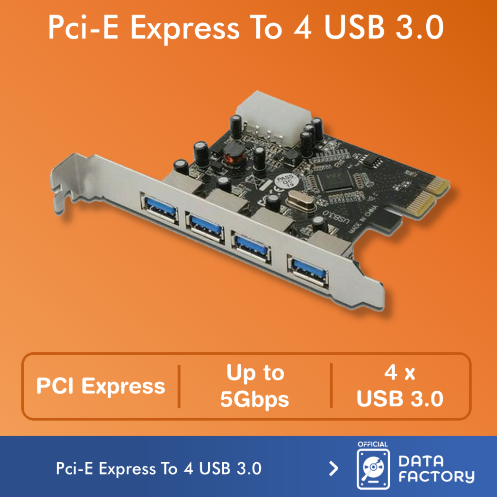 Jual PCI Express Card To 4 USB 3.0 CARD PCI-E / PCI Express Card to USB ...