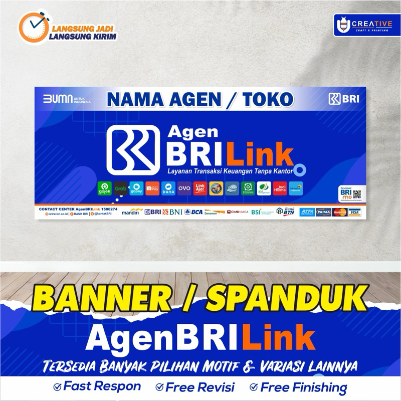Jual Banner / Spanduk Backdrop Dinding Agen BriLink / Brimo (Bisa ...
