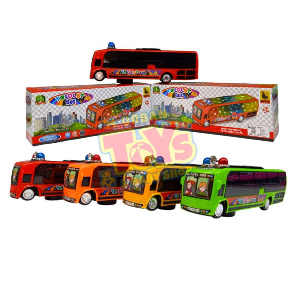 Jual Mainan Anak Bus Telolet with Light and Music / Mainan Bus Menyala ...