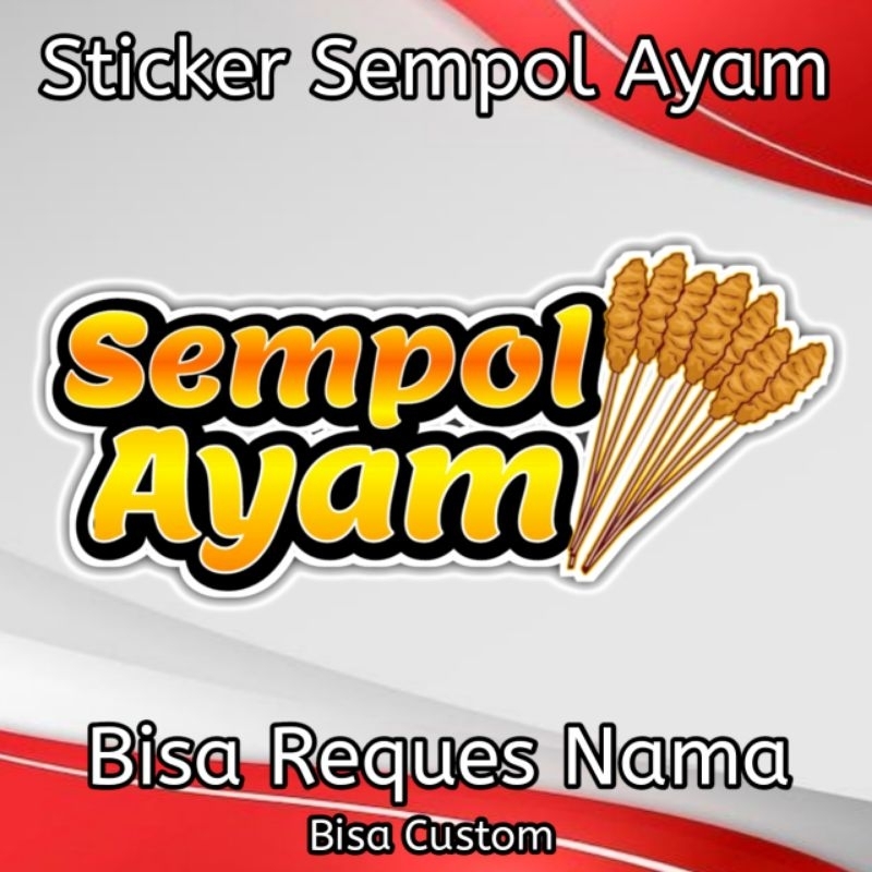 Jual Sticker Sempol Ayam Sempolan | Sticker Gerobak Kaca Jualan ...