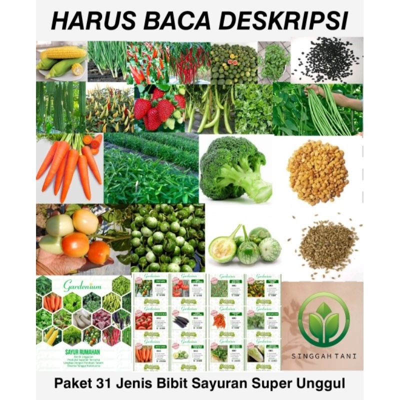 Jual PAKET 31 JENIS BIBIT BENIH SAYURAN LENGKAP - 31 JENIS BIJI BENIH ...