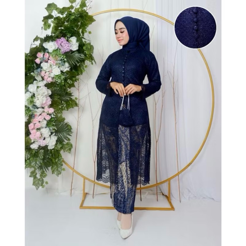 Jual HYU BATIK~> SETELAN TUNIK BROKAT KANCING SERIBU / SETELAN TUNIK ...