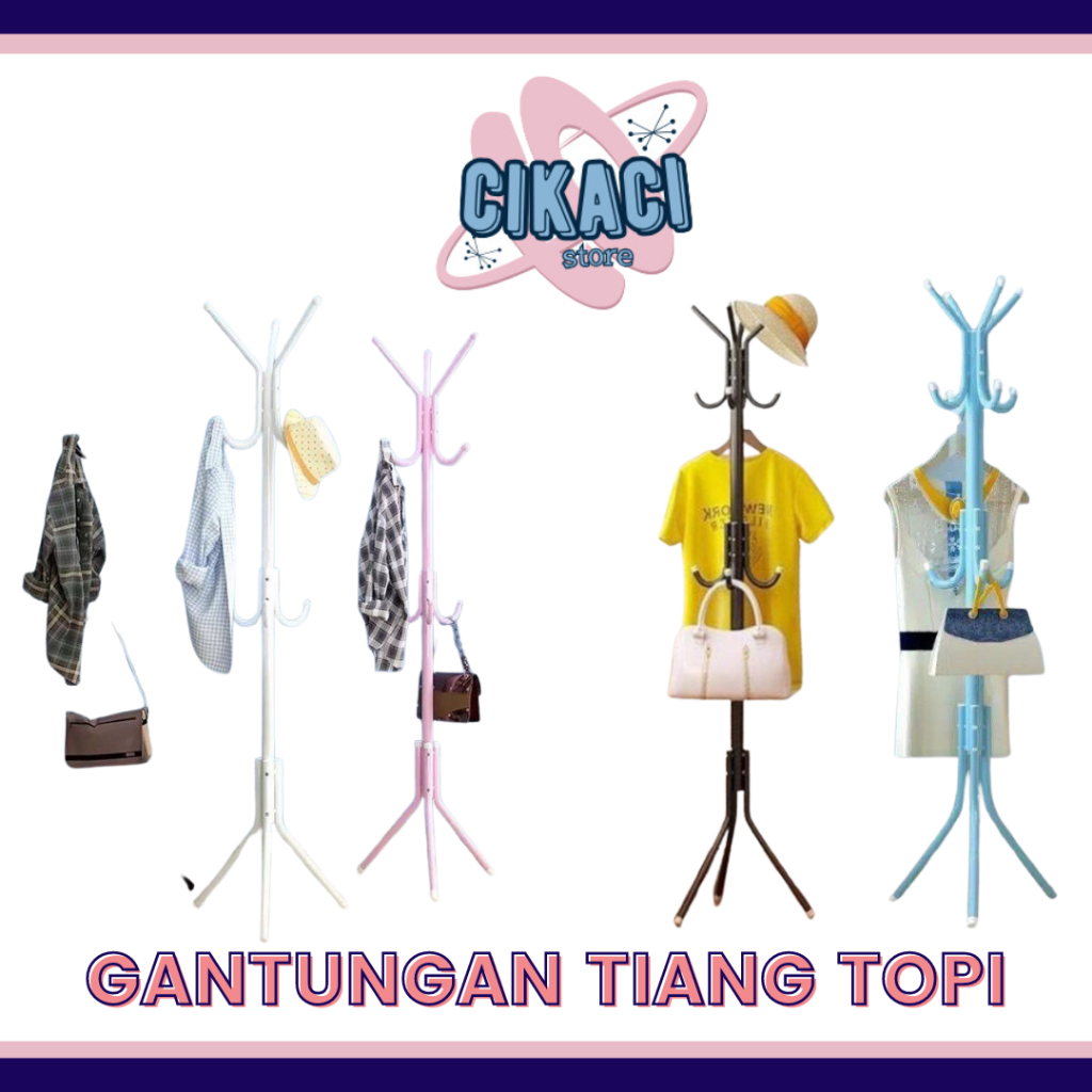 Jual Gantungan Tiang Berdiri Gantungan Topi Tas Stand Hanger Serbaguna ...