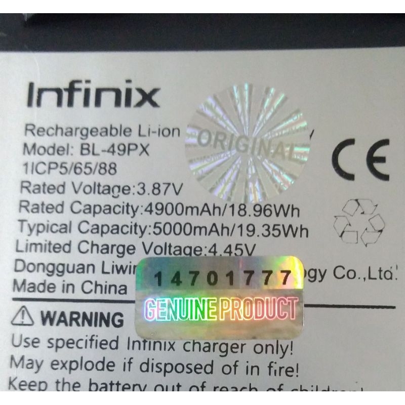 Jual Infinix BL-49PX BL49PX Original 100% GENUINE Battery Batre Baterai ...