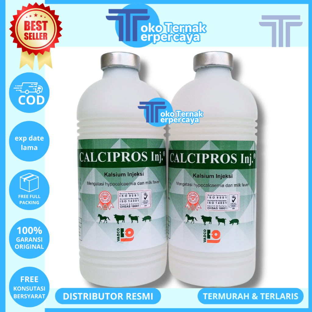Jual CALCIPROS INJ 500ML - Obat Sapi Kambing Ambruk Lumpuh Kekurangan ...