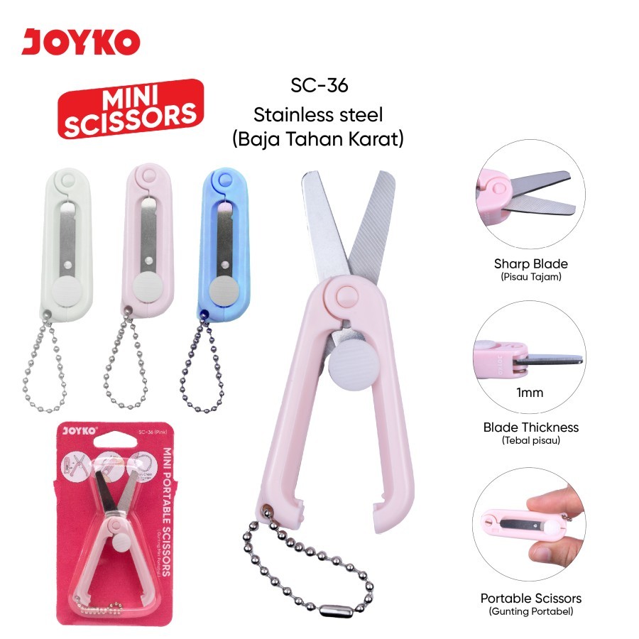Jual Gunting Mini Portable Scissors Joyko SC-36 / Gunting Portable ...
