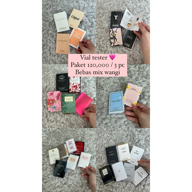 Jual VIAL PARFUM TESTER 127,000 / 3 pc | Shopee Indonesia