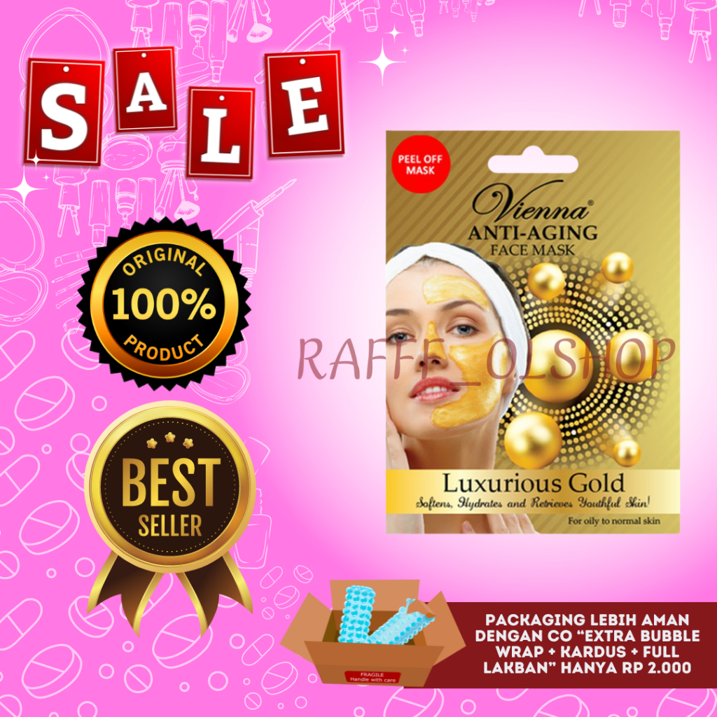 Jual VIENNA FACE MASK ANTI AGING LUXURIOUS GOLD 20 GRAM | Shopee Indonesia