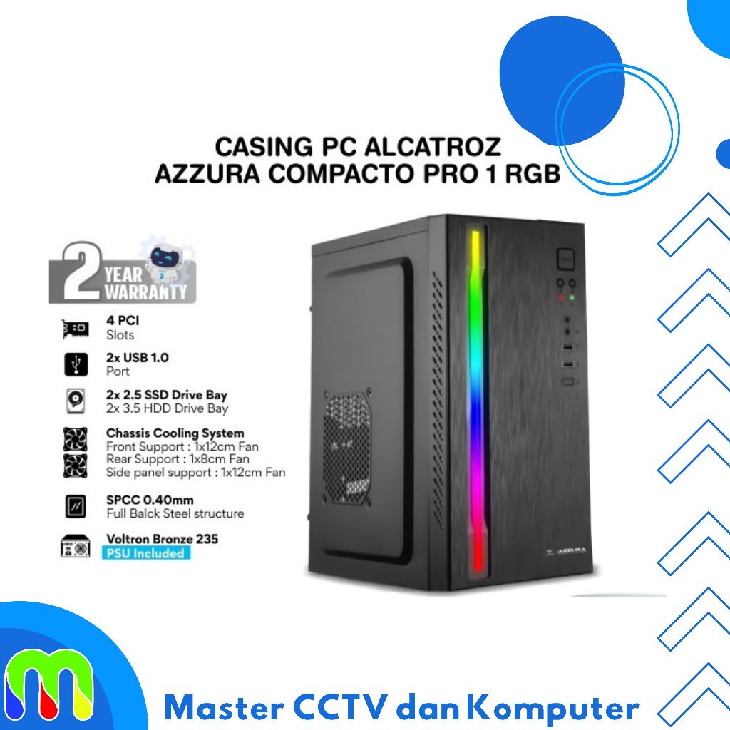 Jual Casing PC Alcatroz Azzura Compacto Pro 1 RGB | Shopee Indonesia