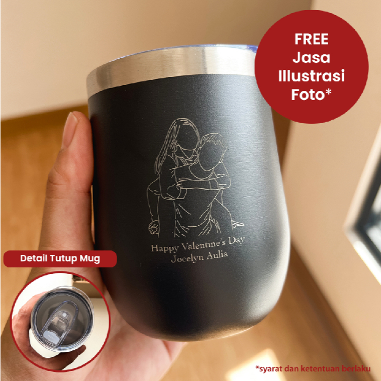 Jual Coffee Stainless Mug Cupapi Mug Telur Custom Gelas Kopi Laser ...