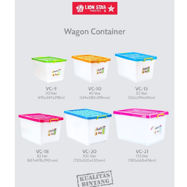 Jual Box Plastik Wagon Container 100 Liter VC-20 LION STAR | Shopee ...